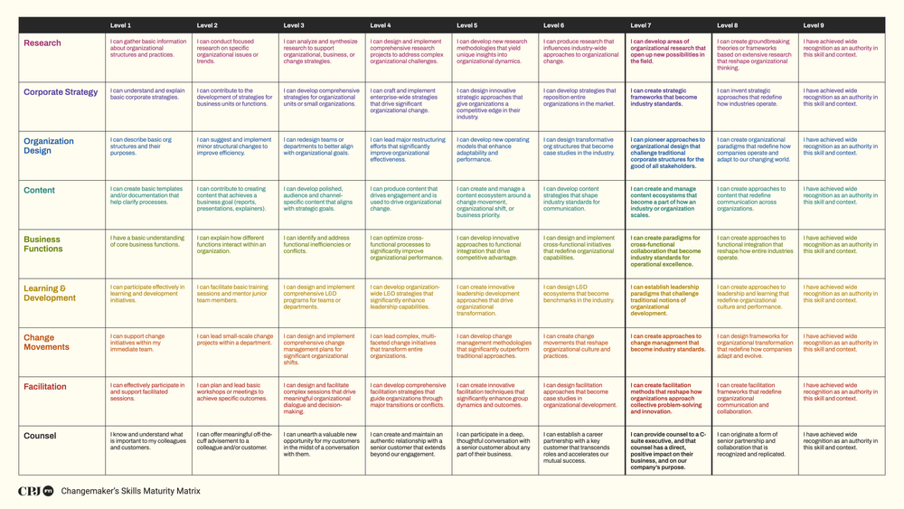 The Undercurrent Skills Maturity Matrix